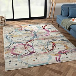 Pharao24.de Farbklecks Teppich bunt 170x240 cm rechteckig modernem Design