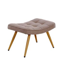 Pharao24.de Moderner Fu&szlig;hocker in Beige Vierfu&szlig;gestell aus Metall
