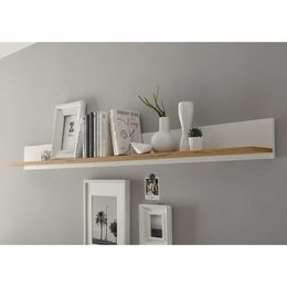Pharao24.de Modernes Wandboard in Wei&szlig; und Wildeiche Optik 170 cm breit