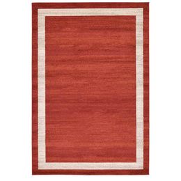 Pharao24.de Rechteckiger Teppich in Terracotta und Beige pflegeleichter Kurzflor