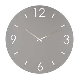 Pharao24.de Metall Uhr Wanduhr im Skandi Design in Taupe
