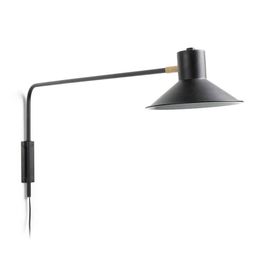 Pharao24.de Schwarze Metall Wandleuchte in modernem Design 86 cm tief