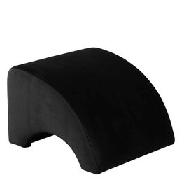 Pharao24.de Samtvelours Hocker schwarz in modernem Design 37 cm hoch