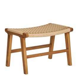 Pharao24.de Beistellhocker Sitzhocker in Beige und Teakfarben