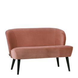 Pharao24.de Sofa aus Samt in Rosa Birke Massivholz in Schwarz