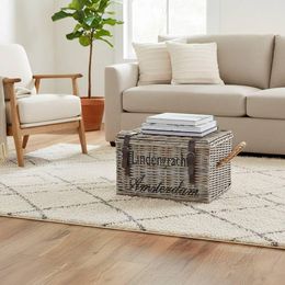Pharao24.de Truhe aus Rattan Grau