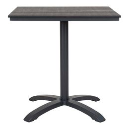 Pharao24.de Balkon Tisch in Schwarz Aluminium und Kunststoff
