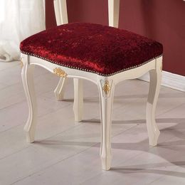 Pharao24.de Polsterhocker in Rot, Wei&szlig; und Goldfarben Barockstil