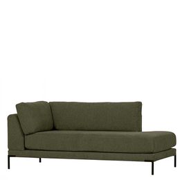 Pharao24.de Recamiere Modul Sofa links in Dunkelgr&uuml;n Vierfu&szlig;gestell aus Metall