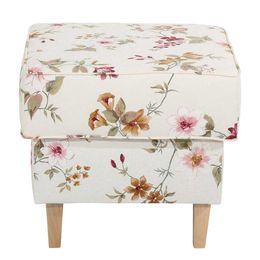 Pharao24.de Hocker Blumen Landhaus aus Flachgewebe Buche Massivholz
