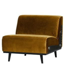 Pharao24.de Modulares Sofa Element aus Samt und Holz Honigfarben und Schwarz