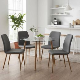 Pharao24.de Esszimmer Glastisch im Skandi Design rund