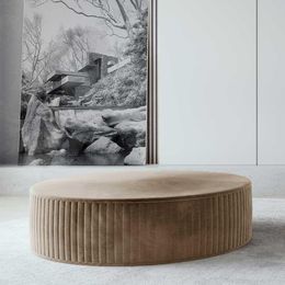 Pharao24.de Hocker Polsterhocker aus Samt in runder Form