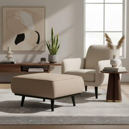 Pharao24.de Sitzhocker in Beige Stoff 80 cm breit