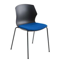 Pharao24.de Stapelstuhl in Blau und Anthrazit Metallgestell Schwarz