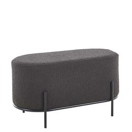 Pharao24.de Couchhocker Boucle Metall in Anthrazit und Schwarz 80 cm breit