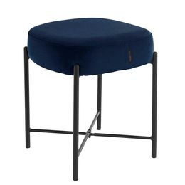 Pharao24.de Beistellhocker modern mit Bezug aus Samt Vierfu&szlig;gestell aus Metall