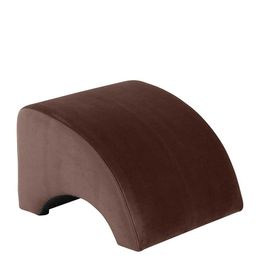 Pharao24.de Brauner Fu&szlig;hocker modern aus Samtvelours 54 cm tief - 52 cm breit
