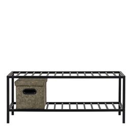 Pharao24.de Schwarzes Metall Schuhregal 79 cm breit 32 cm hoch