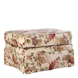 Pharao24.de Gebl&uuml;mter Sitzhocker aus Webstoff Landhausstil