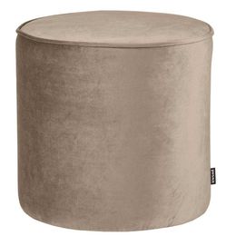 Pharao24.de Polsterhocker Retro Stil in Khaki Samtbezug