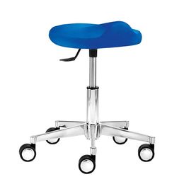 Pharao24.de H&ouml;henverstellbarer Sitzhocker mit Rollen Blau Webstoff