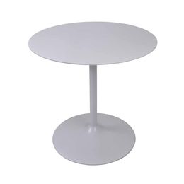 Pharao24.de Runder Bistrotisch in Wei&szlig; Hochglanz 75 cm hoch
