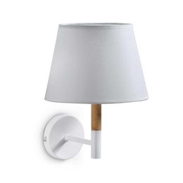 Pharao24.de Wandlampe mit Schirm Wei&szlig;