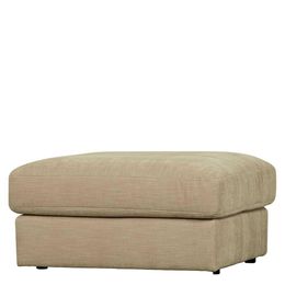 Pharao24.de Polsterhocker f&uuml;r Couch in Beige Webstoff 44 cm Sitzh&ouml;he