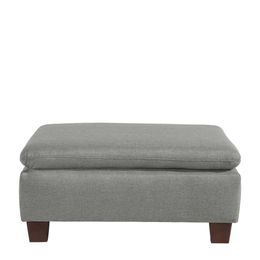 Pharao24.de Polsterhocker hellgrau Stoff in modernem Design 60 cm tief