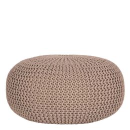 Pharao24.de Strick Pouf in Beige Skandi Design