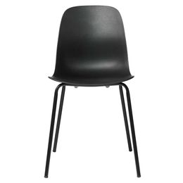 Pharao24.de St&uuml;hle aus Kunststoff und Metall Schwarz (4er Set)