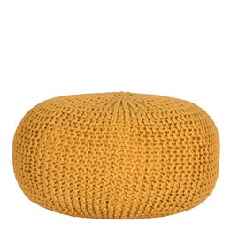 Pharao24.de Pouf in Gelb Strickstoff