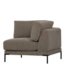 Pharao24.de Sofa Eckelement Modul in Taupe Vierfu&szlig;gestell aus Metall