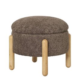 Pharao24.de Hocker Beistellhocker in runder Form - Braun