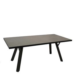 Pharao24.de Gartentisch wetterfest aus Aluminium und Glas 180 cm breit