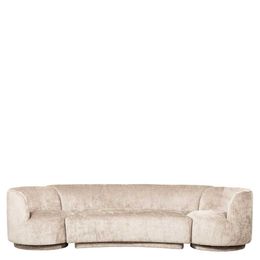 Pharao24.de Loungesofa Bigsofa in Beige mit vier Sitzpl&auml;tzen (dreiteilig)