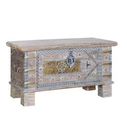 Pharao24.de Truhe Dekotruhe im orientalischen Stil mit flachem Deckel