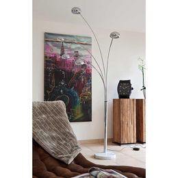 Pharao24.de Design Stehlampe in Chromfarben 5 Schirmen