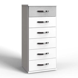 Pharao24.de Kommode zweifarbig mit sechs Schubladen 106 cm hoch - 46 cm breit