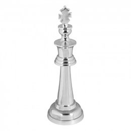 Pharao24.de Deko Schachfigur K&ouml;nig Metall Aluminium poliert 69 cm hoch