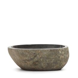 Pharao24.de Stein Waschbecken grau im Landhaus Stil 40x15x40 cm mit Abflussloch