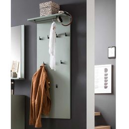 Pharao24.de Garderobe mit Hutablage in Graugr&uuml;n durchgehender R&uuml;ckwand