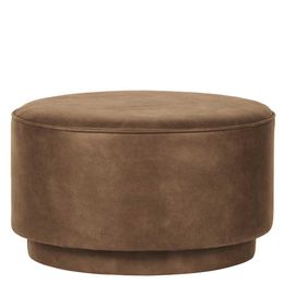 Pharao24.de Beistellhocker in Cognac Braun Microfaser 60 cm breit