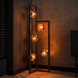 Pharao24.de Stehleuchte aus Metall und Glas Industry und Loft Stil