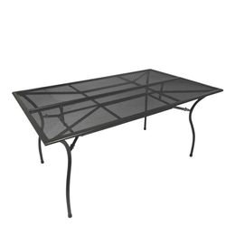 Pharao24.de Stahl Terrassentisch in dunkel Grau 150 cm breit