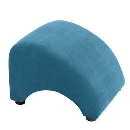 Pharao24.de Polsterhocker Petrol modern aus Velours 54 cm tief - 52 cm breit