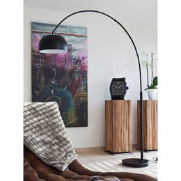Pharao24.de Bogenlampe in Schwarz 195 cm hoch