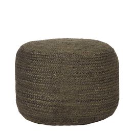 Pharao24.de Sitzpouf in Oliv Gr&uuml;n Jute Geflecht