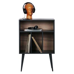 Pharao24.de Kommode 60 cm breit Nussbaumfarben und Schwarz